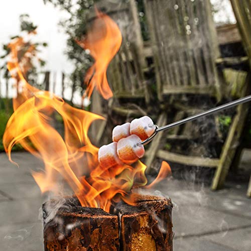 Mluchee 8Pack Marshmallow Roasting Sticks Smores Skewers for Fire Pit 32inch Telescoping Sausage BBQ Hot Dog Forks Portable Carrying Bag for Grill Campfire