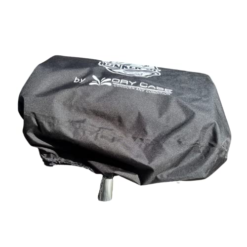 Heavy Duty Waterproof Barbeque Boat Grill Cover - Weather and Fade Resistant - Drawstring - Ideal for Boat Marine and Tabletop Use - by Bunker Up Fishin (Black)