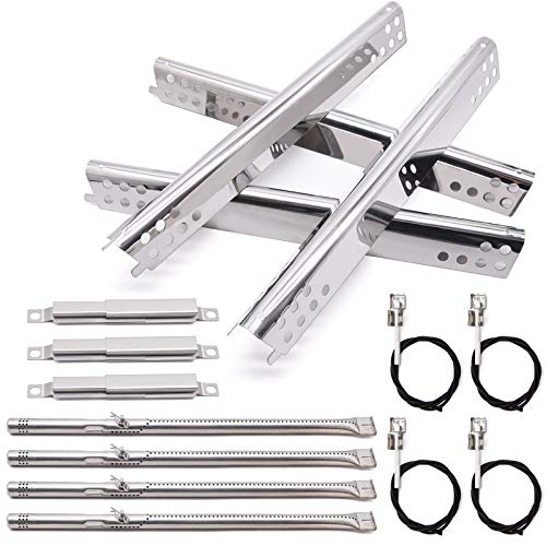 Metal Club Grill Repair Kit for Char-Broil 463347017 463376018P2 463361017 463673017 463376117 463342119 Grills, 4-Pack Heat Plate Shields, Grill Burners, Crossover Tubes, Grill Igniters