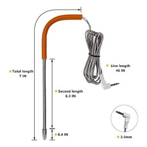 2-Pack Replacement Meat Probe for Traeger Pellet Grill, Comes with Probe Grommet and Temperature Probe Clip