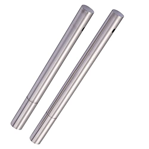 2 Pcs Stainless Steel Barbecue Skewers Storage Tube Metal Sticks Organize Container for Home Restaurant Use (30cm, 35cm)