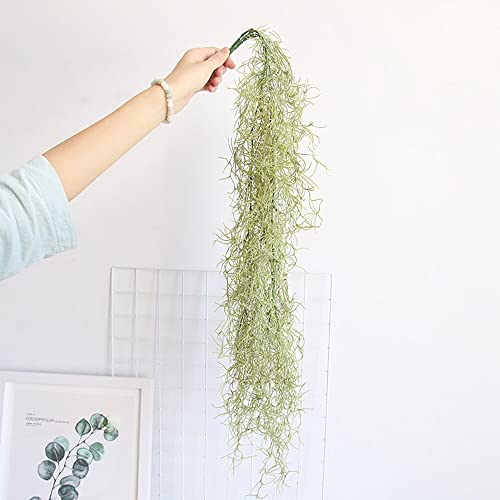 HXSCOO Artifical Plants Plastic Green Wall Hanging Air Vine Fake Grass Rattan Plant Wedding Christmas Scene Layout Home Garden Decor (Color : A)