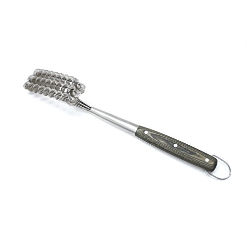 3 Embers Stainless Steel Grill Cleaning Brush with Pakkawood Handle