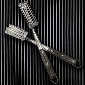 3 Embers Stainless Steel Grill Cleaning Brush with Pakkawood Handle