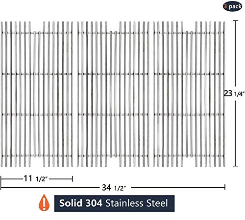 Hongso 304 Stainless Steel Grill Grid Grates Replacement Parts for Viking VGBQ 30 in T Series, VGBQ 41 in T Series, VGBQ 53 in T Series Gas Grill, SCD911 3 Pack