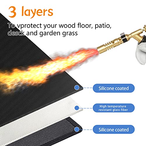 Sunerve Large Under Grill Mats, Grease matt under grill, 48*30 Inch Desk and Patio Protector Mats, Grill Matt for Patio, Fireproof Mat for Outdoor Smokers, Gas Grills, Fireproof Fire Pit Mat for Grass