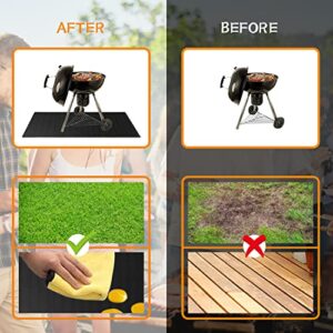 Sunerve Large Under Grill Mats, Grease matt under grill, 48*30 Inch Desk and Patio Protector Mats, Grill Matt for Patio, Fireproof Mat for Outdoor Smokers, Gas Grills, Fireproof Fire Pit Mat for Grass