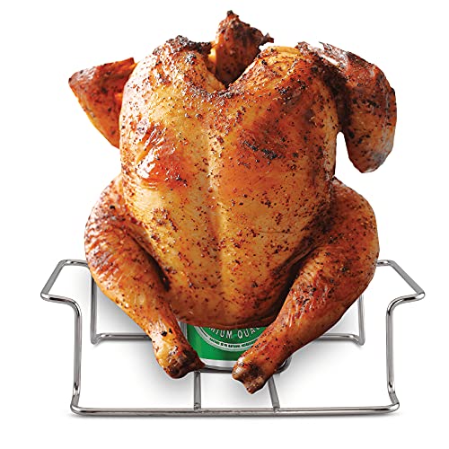 Koohere Beer Can Chicken Holder for Grill and Smoker, Premium Grade Stainless Steel Beer Chicken Stand with Handle