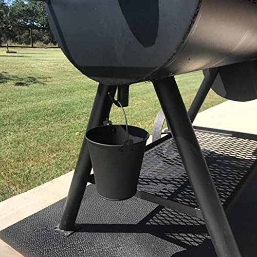 BBQ Pellet Smoker Grill Black Grease Drip Metal Bucket with 10 Pack Disposable Foil Liner for Traeger Grills Wood Pellet Models, for Camp Chef, for Louisiana, for Pit Boss Wood Pellet Grills