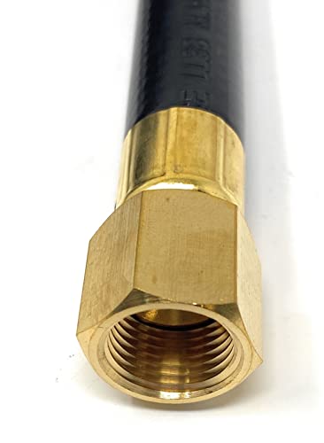 MI MADOL IMPORTS, LLC MADOL 8' LP Propane Gas Hose Assembly - 3/8" Male NPT x 3/8" Female Flare Coupling Connector Fitting [910-507] Low Pressure for Tanks RV BBQ Grills