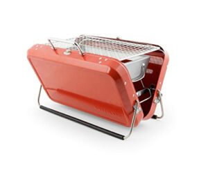 kikkerland bq01-rd portable bbq suitcase, red