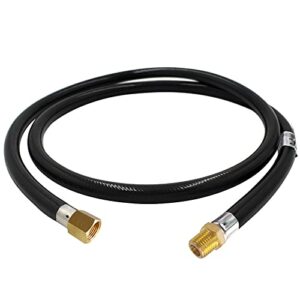 mcampas 1/4 inch npt propane appliance extension 5 feet high pressure hose for gas grills, turkey fryers, fire pit, mr heater.rv equipment etc- 1/4″ male npt x 1/4″ female npt