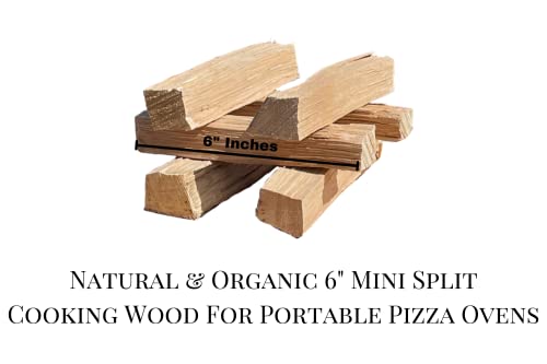 Clean Cut Firewood Co. Pizza Oven Wood 6 Inch Mini-Splits - Kiln Dried White Oak - For Portable Wood-Fired Pizza Ovens and Smokers - 1 Box 550 Cubic Inches