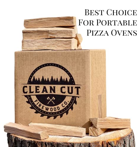 Clean Cut Firewood Co. Pizza Oven Wood 6 Inch Mini-Splits - Kiln Dried White Oak - For Portable Wood-Fired Pizza Ovens and Smokers - 1 Box 550 Cubic Inches