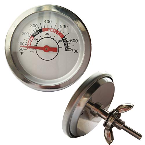 Adviace BBQ Grill Temperature Gauge Heat Indicator for Charbroil Grill Replacement Parts, 2.375 inch Diameter Grill Thermometer for Weber, Kenmore, Nexgrill, Jenn/Air, Brinkmann Grills（1 Pack）