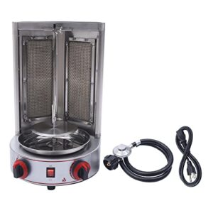 shawarma grill machine countertop vertical rotating rotisserie shawarma machine 110v doner kebab machine meat grill broiler shawarma gyro grilling with meat catch pan for family restaurants gatherings