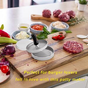 HaSteeL Aluminum Burger Press, Smash Hamburger Press with 60 Waxed Papers, Non Stick Burger Patty Maker Mold for Stuffed Ground Beef/Sliders/Sausage/Veggie/Salmon Patties BBQ, Dishwasher Safe-1PCS