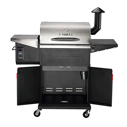 Z GRILLS Pellet Grill & Smoker 600D3E 2023 Upgraded with PID Controller, Direct Flame Access, and Enclosed Storage Cabinet, 572 Sq In Cooking Area