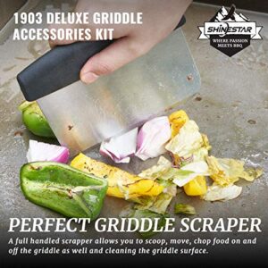 Commercial-Grade Griddle Accessories Kit for Blackstone - Spatulas, Scraper, Cheese Melting Dome, Egg Rings, Bottles, and More for Indoor/Outdoor Cooking on Flat Top Grills