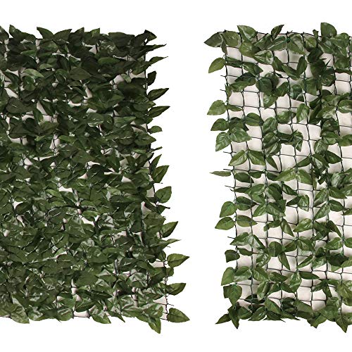 HOMVENT Artificial Ivy Privacy Screen 59x197In Faux Ivy Privacy Fence Artificial Hedge Artificial Leaf Faux Ivy Suit for Outdoor Decor Garden Fence Backyard Greenery Walls (16)