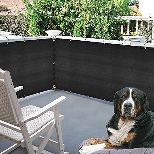 Patio Privacy Screen 5x0.9m Windbreak Net Fence Sunshade HDPE without Screws Protector Balcony Cover with Cable Ties and 13m Rope