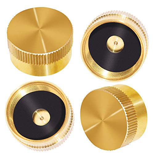 Joywayus 4Pcs Solid Brass Refill Propane Bottle Cap Universal for All 1 LB Gas Tank Cylinder Sealed Protect Cap