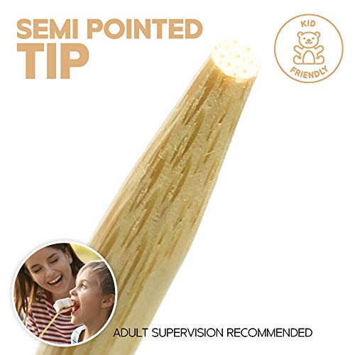 Marshmallow Smores Roasting Bamboo Sticks 120-Pack Extra Long - Safe For Kids Design 36 Inch, 5mm Thick Wooden, Disposable Biodegradable Skewers Outdoor BBQ/Firepit, Hot Dogs, Kebab, S'Mores (120)