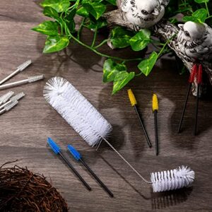 Hummingbird Feeder Cleaning Brush 19 Pieces 3 Size Mini Nylon Tube Brush Set Double Headed Hummingbird Brush Cleaner Clean Hard to Reach Places Tiny Cleaning Brush Kit 2 in 1 Hummingbird Brush (White)