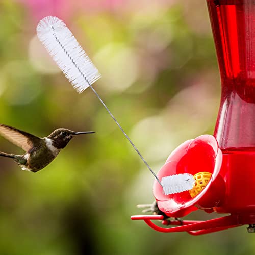 Hummingbird Feeder Cleaning Brush 19 Pieces 3 Size Mini Nylon Tube Brush Set Double Headed Hummingbird Brush Cleaner Clean Hard to Reach Places Tiny Cleaning Brush Kit 2 in 1 Hummingbird Brush (White)