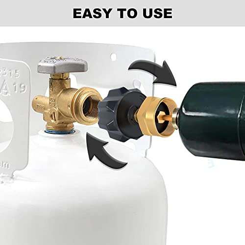 XGGYA Propane Refill Adapter 1 lb,Fill 1lb Bottles from 20lb Tank,Easy Fill Propane Lp Gas Tank Coupler Tool,Solid Brass Fittings for QCC1/Type1 Propane Tanks