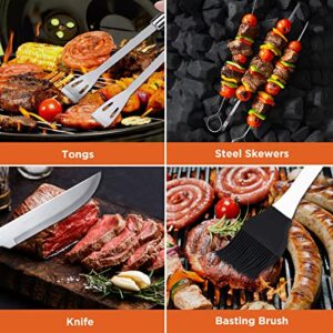 Commercial Chef BBQ Grill Accessories for Outdoor Grill - BBQ Grill Set for Men - Grilling Accessories - BBQ Accessories - Grilling Gifts for Men - Weber Grill Kit - BBQ Set - Grilling Tools - 10PC