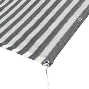 ALBN Sun Shade Mesh, Stripe Privacy Screen Weatherproof with Metal Hole for Balcony Patio Fences Privacy Protection Hood, 51 Sizes (Color : Gray White, Size : 200x600cm)