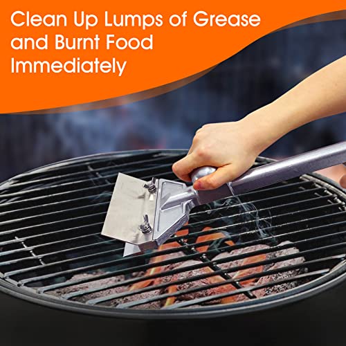 Griplus Grill Scrapers with Replacement Blades and Small Slant Edge Grill Scraper,Heavy Duty Casting Commercial Griddle Scraper for Restaurants, Bars, Diners, Outdoor Grill Cleaning