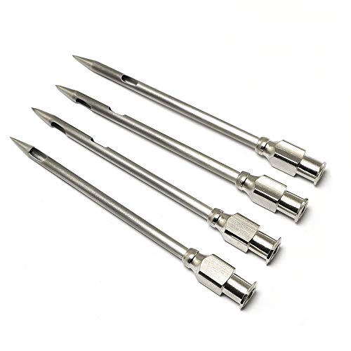 PZRT 4pcs Injector Needle for Barbecue, Stainless Steel Marinade Turkey BBQ Meat Injector Needle Kitchen Accessories Party Home Supplies