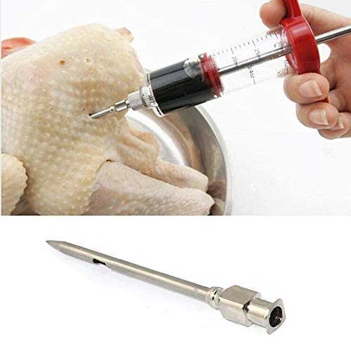 PZRT 4pcs Injector Needle for Barbecue, Stainless Steel Marinade Turkey BBQ Meat Injector Needle Kitchen Accessories Party Home Supplies