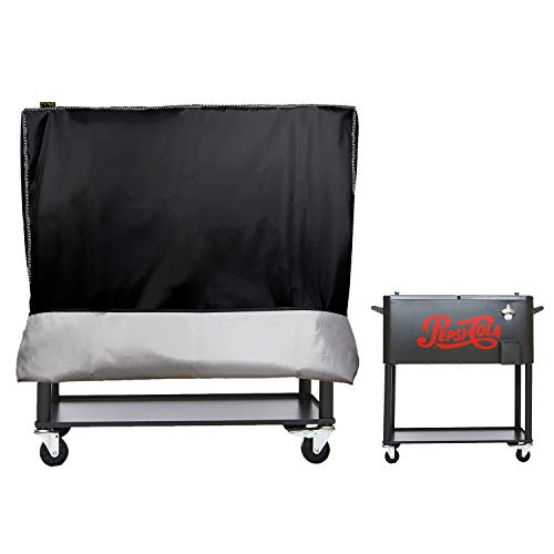 Cooler Cart Cover(New Upgrade) - Universal Fit for Most 80 QT,Super Insulation Cashmere Material,Rolling Cooler (Patio Cooler,Beverage Cart, Rolling Ice Chest) Protective Cover (Black)