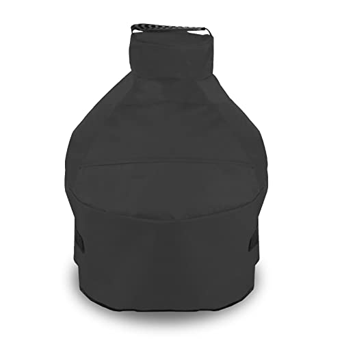 Grill Cover fit MiniMax & Mini Big Green Egg,Big Green Egg Accessories,Black Waterproof Full Grill Cover Smoker Accessories,Premium-Quality Fabric Outdoor Grill Cover for Big Green Egg