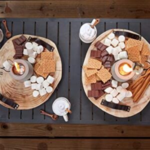 Mud Pie Mini Marshmallow Smore's Roasting Set, Pit 4" x 4" Dia | Skewer 5 3/4"