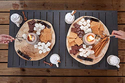 Mud Pie Mini Marshmallow Smore's Roasting Set, Pit 4" x 4" Dia | Skewer 5 3/4"