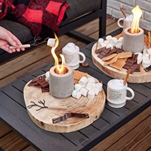 Mud Pie Mini Marshmallow Smore's Roasting Set, Pit 4" x 4" Dia | Skewer 5 3/4"