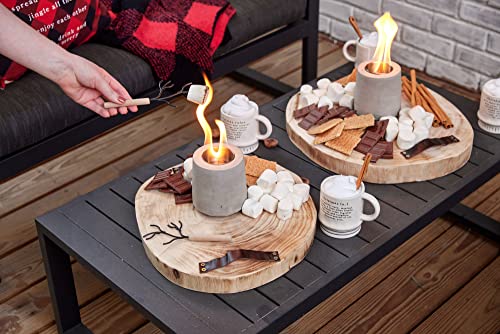 Mud Pie Mini Marshmallow Smore's Roasting Set, Pit 4" x 4" Dia | Skewer 5 3/4"