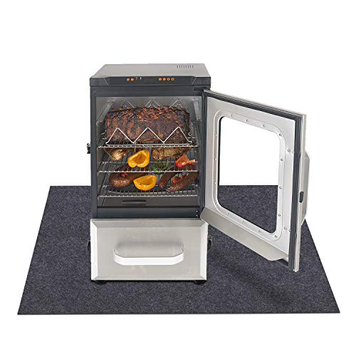 Electric Smoker Mat，Protects wooden floors from liquid and Sauce Spills，Premium Oven Mat，Under Grill Mat，Absorbent material-Contains Smoker Spill，Anti-Slip and Waterproof Backing，Washable (36" x 48")