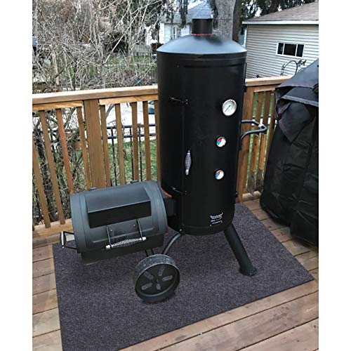 Electric Smoker Mat，Protects wooden floors from liquid and Sauce Spills，Premium Oven Mat，Under Grill Mat，Absorbent material-Contains Smoker Spill，Anti-Slip and Waterproof Backing，Washable (36" x 48")