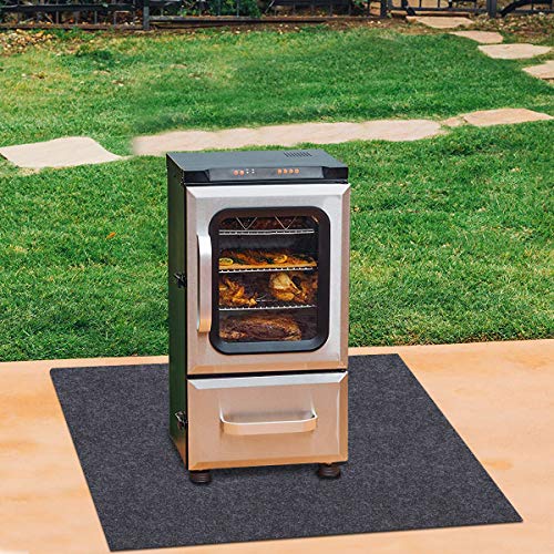 Electric Smoker Mat，Protects wooden floors from liquid and Sauce Spills，Premium Oven Mat，Under Grill Mat，Absorbent material-Contains Smoker Spill，Anti-Slip and Waterproof Backing，Washable (36" x 48")