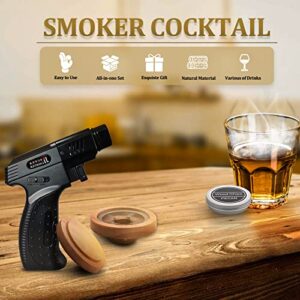 ROWSROY Cocktail Smoker Kit, Old Fashioned Smoker Cocktail Kit for Drinks, Bourbon Smoker Lover, 4 Flavor Wood Chips for Whiskey and Bourbon with Torch (Excludes Butane) Holiday gift, Gifts for Men