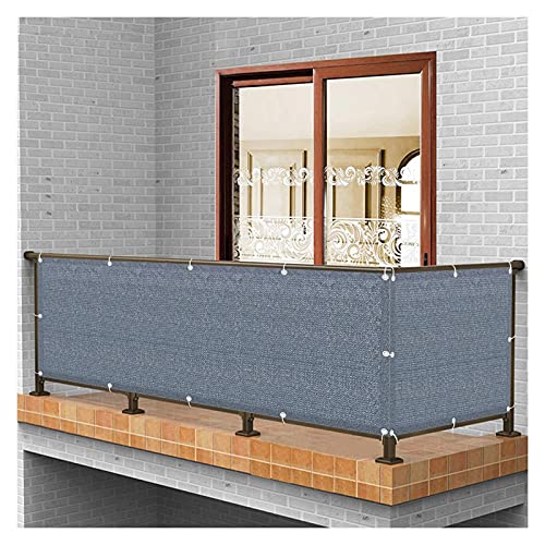 ALBN Balcony Privacy Screen Cover Fence Windbreak Net Garden Privacy Screen HDPE UV Protection Windscreen with Rope & Cable Ties (Color : Dark Gray, Size : 0.9x6m)