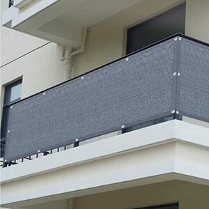 ALBN Balcony Privacy Screen Cover Fence Windbreak Net Garden Privacy Screen HDPE UV Protection Windscreen with Rope & Cable Ties (Color : Dark Gray, Size : 0.9x6m)