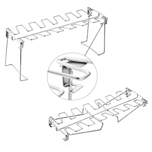 Chicken Leg And Wing Rack For Grill Smoker Oven - Easy To Use 14 Slots Chicken Leg Rack - High Grade Stainless Steel Chicken Wing Rack Chicken Drumstick Holder For Perfect Cook