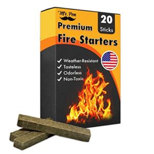 mr. pen- fire starter, 20 pack, fire starters for campfires, fire starters for fireplace, charcoal starter, fire starter sticks, fire starters for grill, fire starters for wood stove