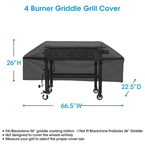 Unicook Griddle Cover, Compatible for Blackstone 36 Inch Grill, Camp Chef and More, Flat Top Grill Cover with Sealed Seam, Heavy Duty Waterproof Cooking Station Griddle Cover, Includes Support Pole